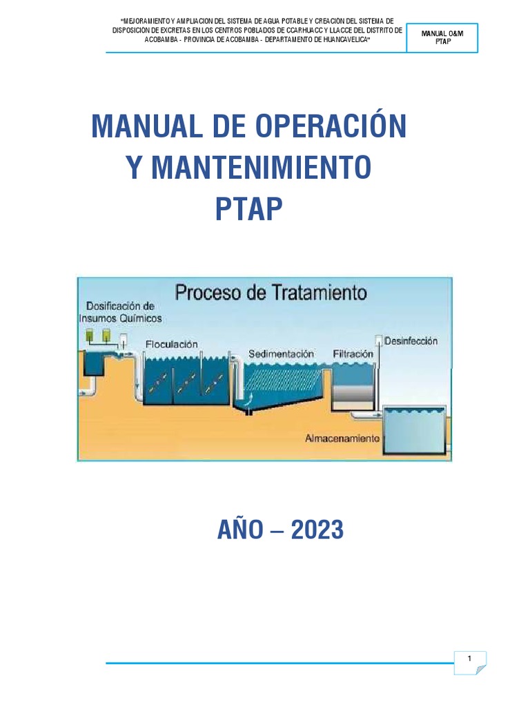18.1.2. Manual O&m Ptap | PDF | Agua | Agua potable