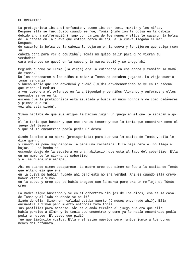 EL Orfanato Explicacon | PDF