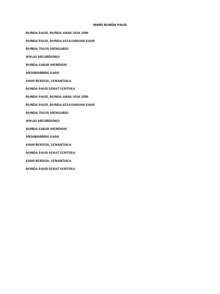 Mars Bunda Paud | PDF