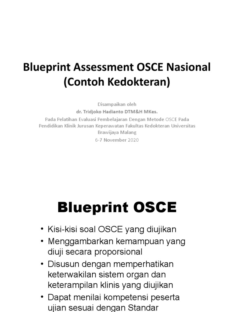 Blueprint Assessment OSCE Nasional | PDF