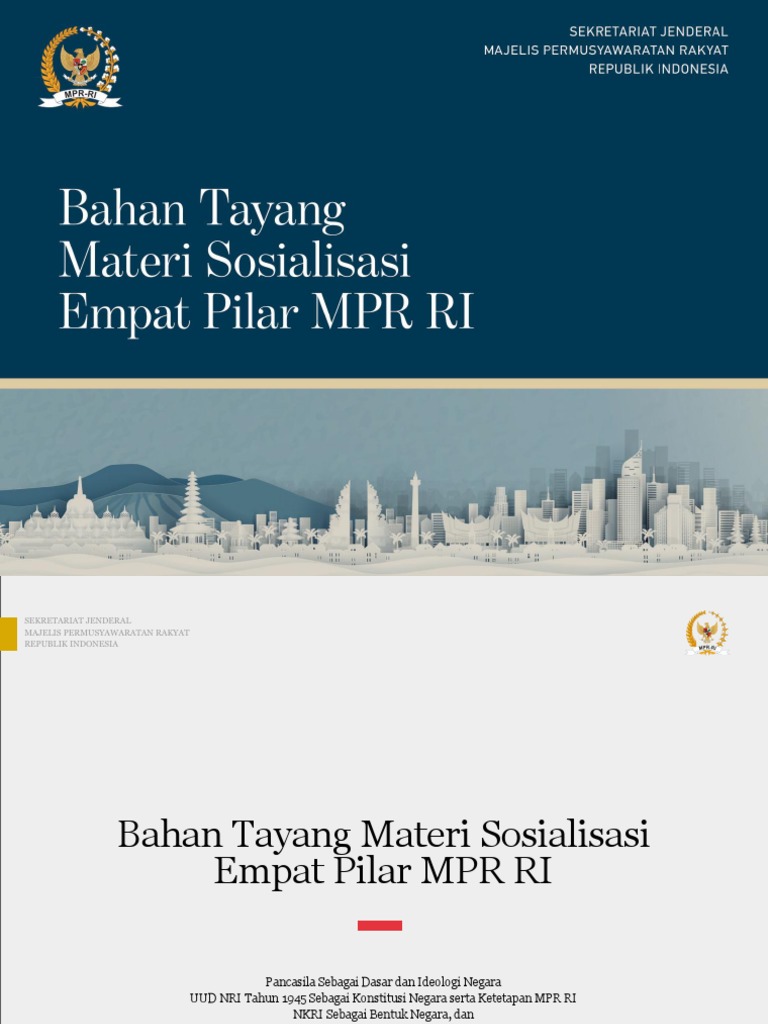 Bahan Tayang Materi Sosialisasi 4 Pilar MPR RI | PDF | Ilmu Sosial