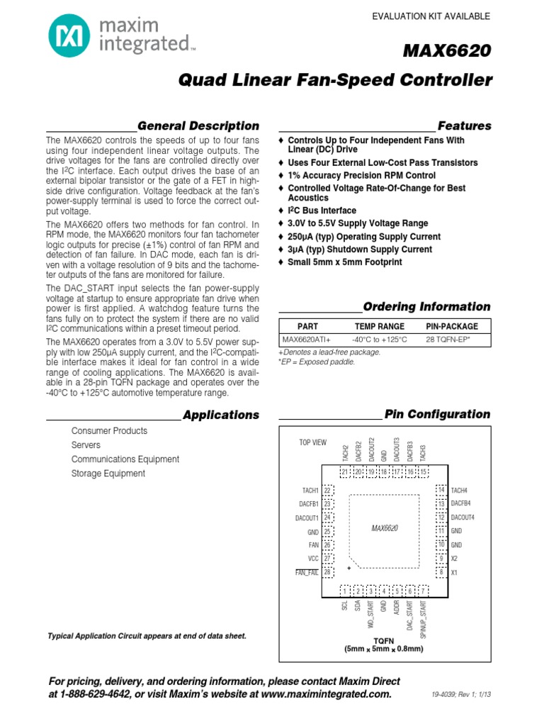 Max 6620 | PDF | Power Supply | Electronic Oscillator
