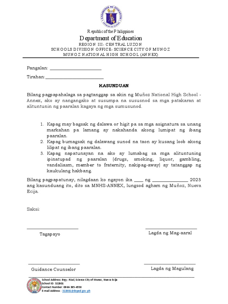 Kasunduan Guidance | PDF