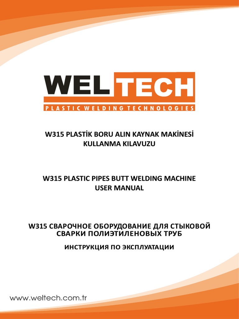 Weltech - W315 Plastic Pipes Butt Welding - User Manual | PDF