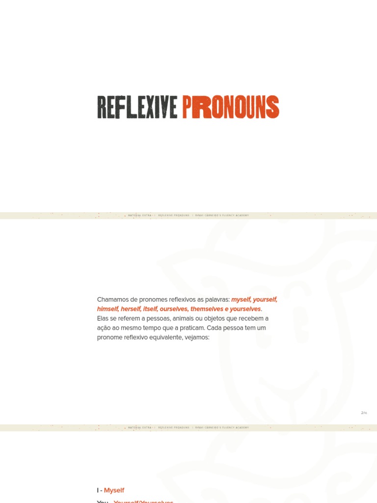 Pronomes Reflexivos em Inglês | PDF