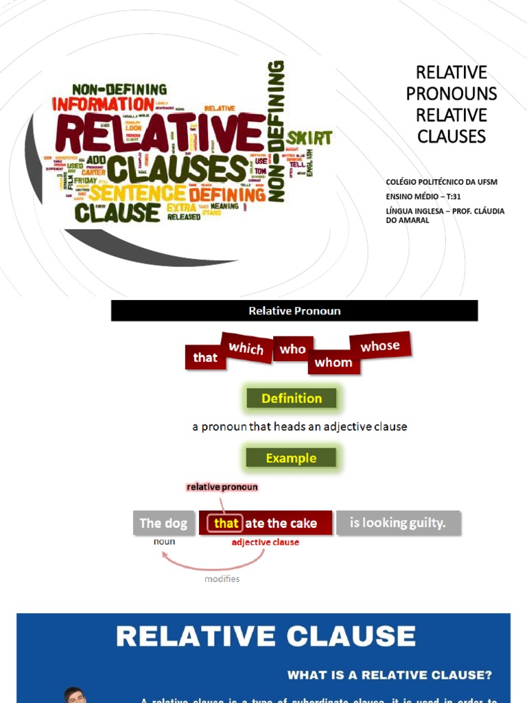 Relative Pronouns | PDF | Semantic Units | Linguistics