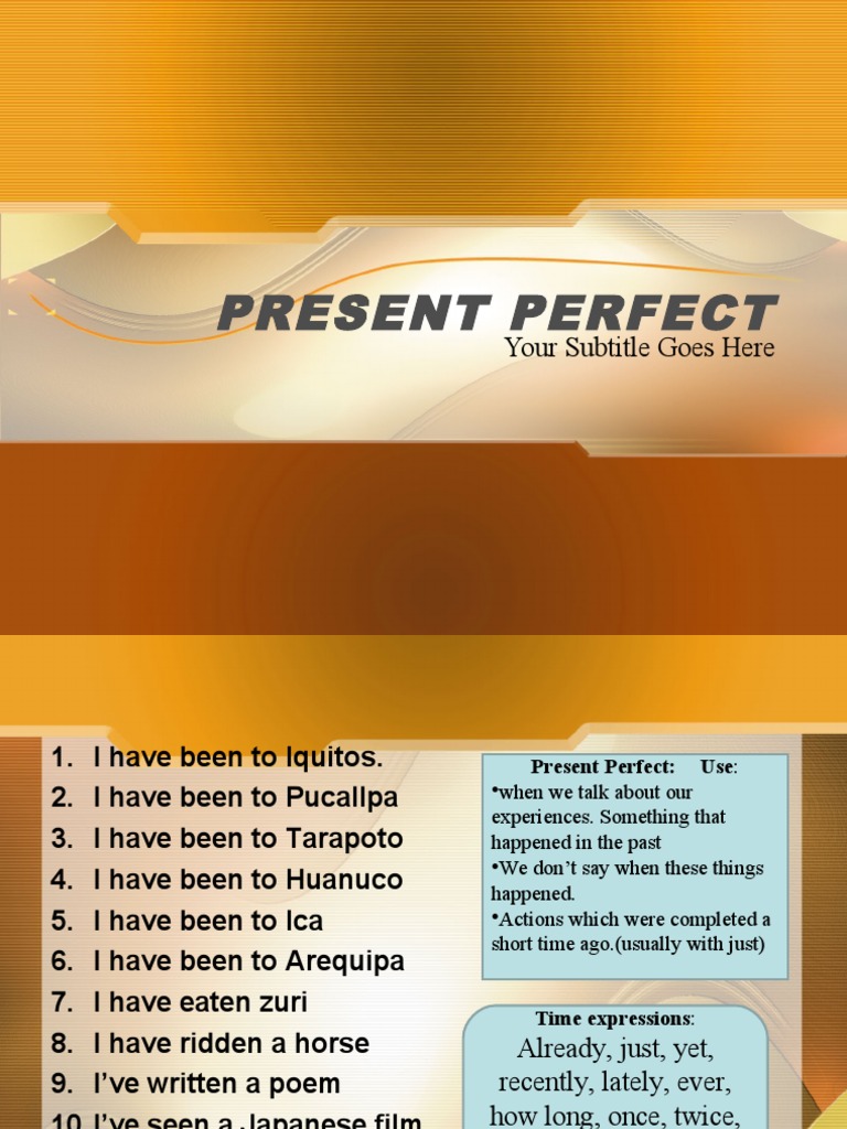 Understanding Present Perfect Tense | PDF