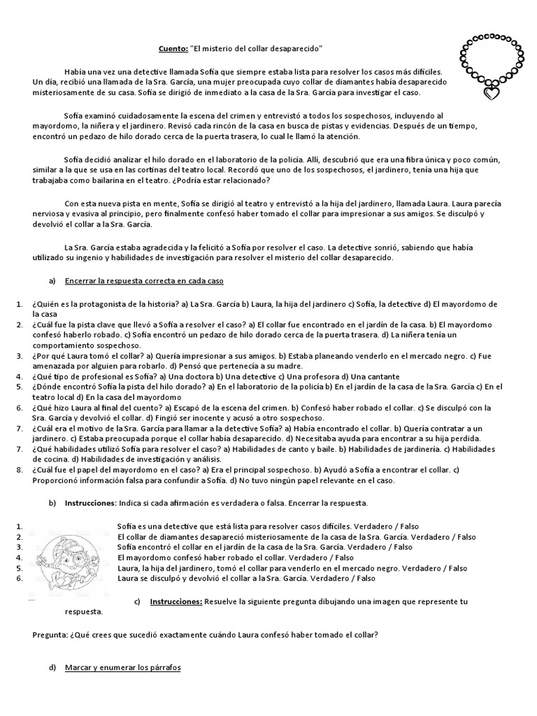 TEXTO El Misterio Del Collar Desaparecido | PDF