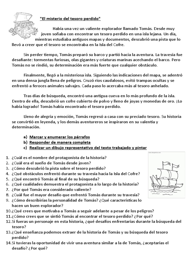 TEXTO El Misterio Del Tesoro Perdido | PDF