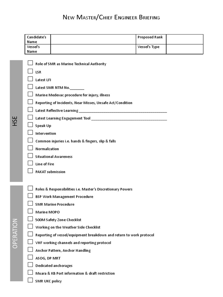 Briefing Form | PDF | Water Transport | Shipping