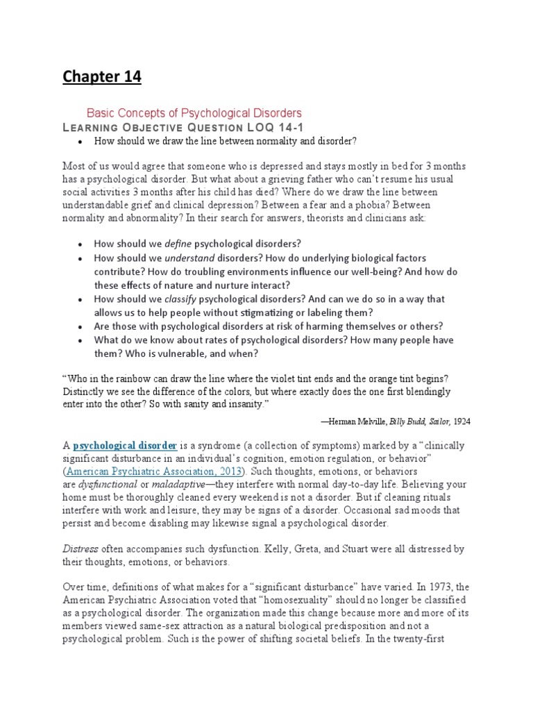 Chapter 14 &15 | PDF | Mental Disorder | Anxiety Disorder