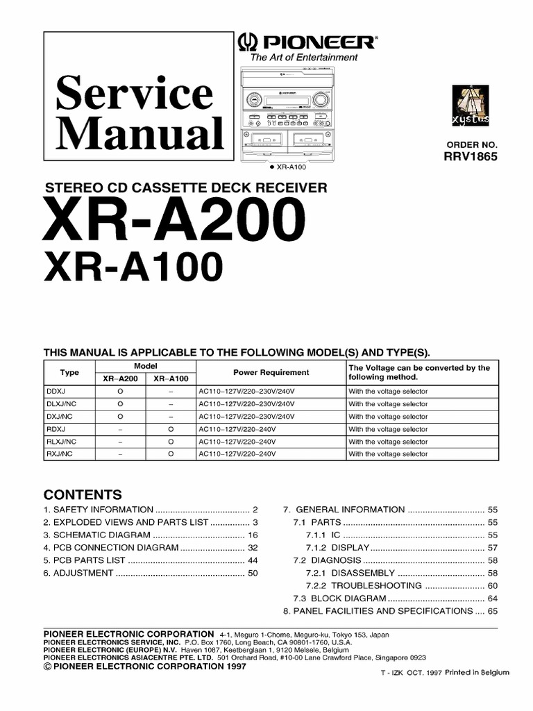Pioneer Xr-A100 A200 | PDF