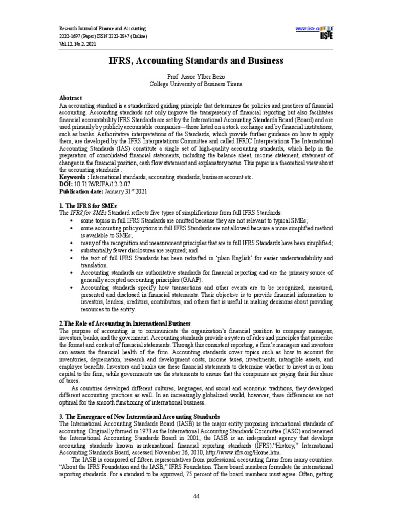 IFRS, Accounting Standards and Business: January | PDF | International ...