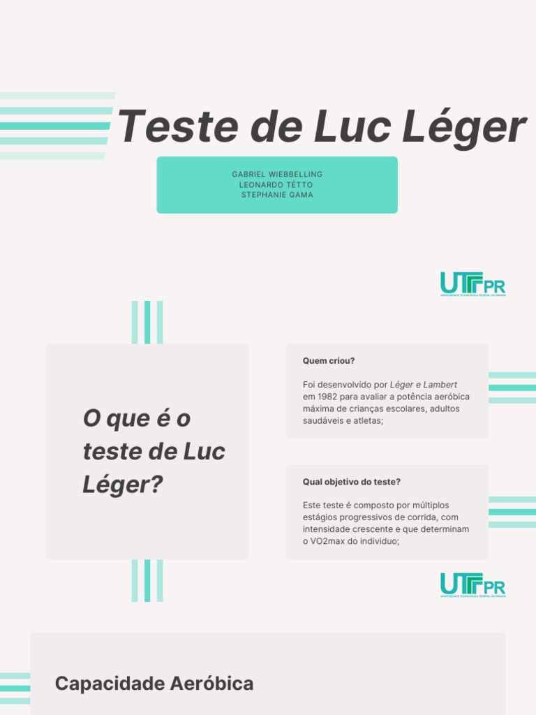 Teste de Luc Léger e VO2max | PDF | Tempo | Física
