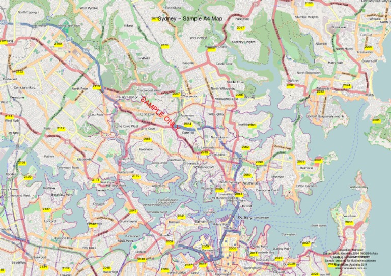 Sydney A4 Map | PDF | Cartography | Geographic Data And Information
