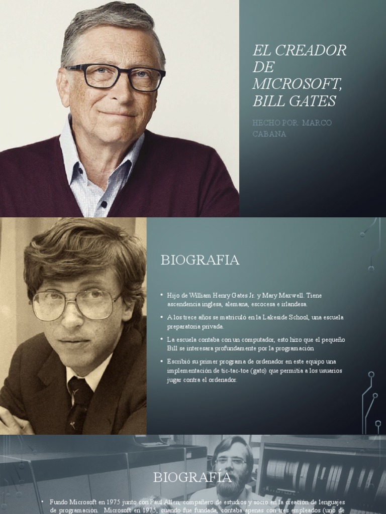 El Creador de Microsoft, Bill Gates | PDF | Equipo de oficina ...