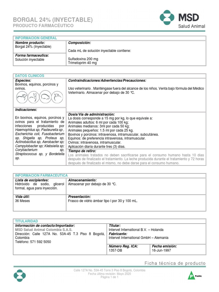 Borgal 24 | Descargar gratis PDF | Tratamientos médicos | Farmacología