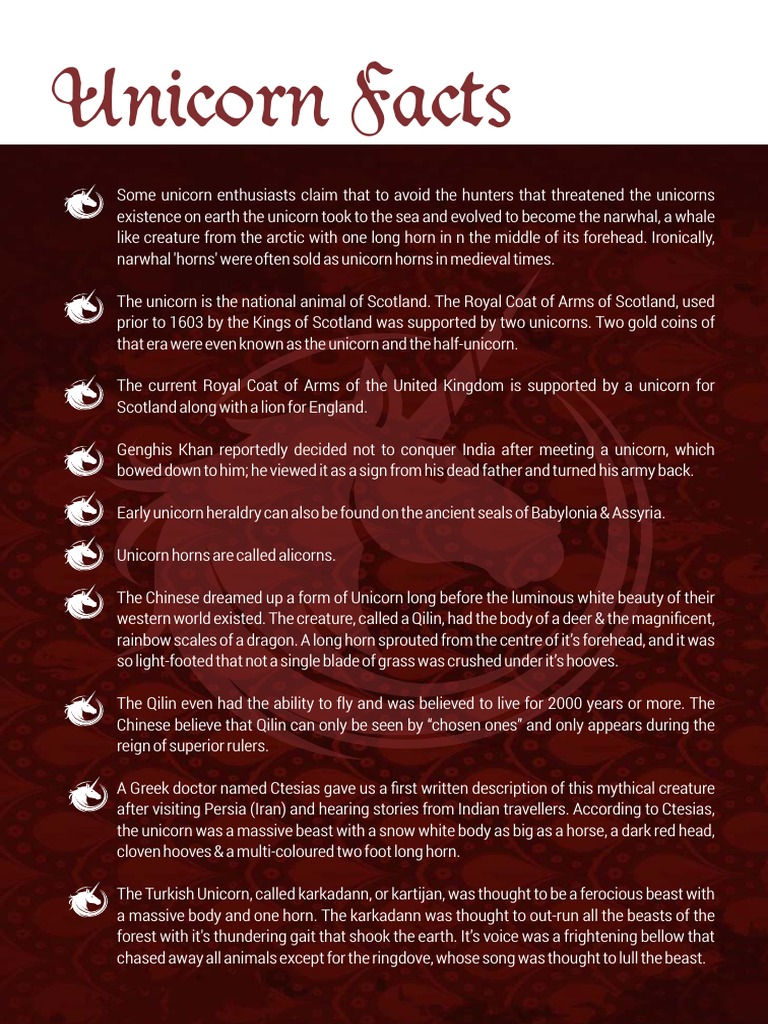 Unicorn Facts | PDF