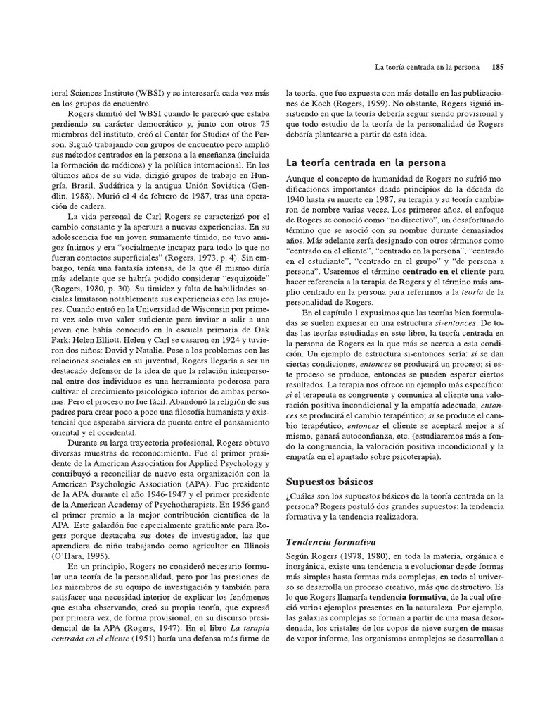 Teoria Centrada en La Persona | PDF