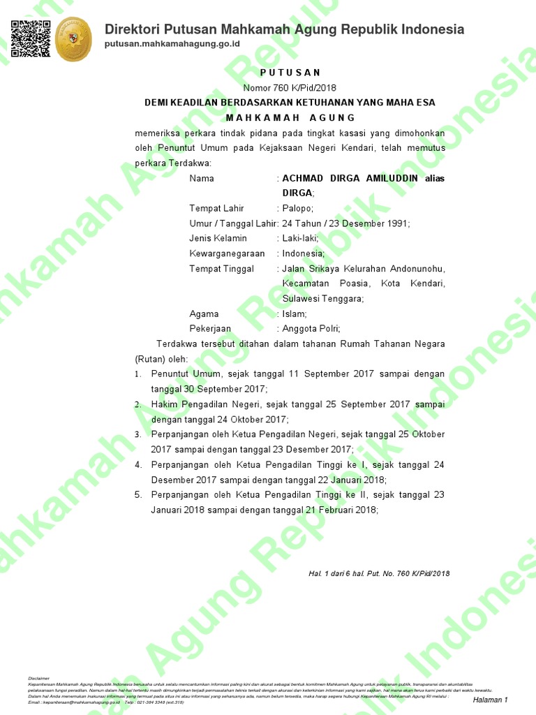 Putusan Primer Pertama Dan Kedua Subsider 338 | PDF