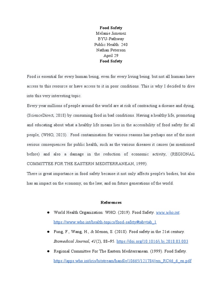 Food Safety | PDF