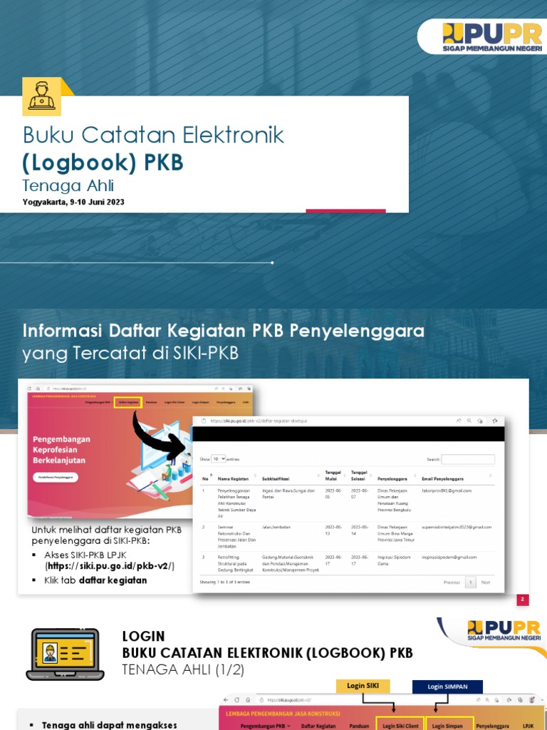 Buku Catatan Elektronik (Logbook) PKB Tenaga Ahli 01 | PDF