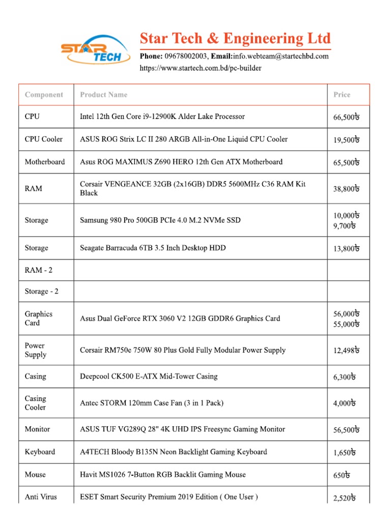 High Configuration LAptop From Startech | PDF
