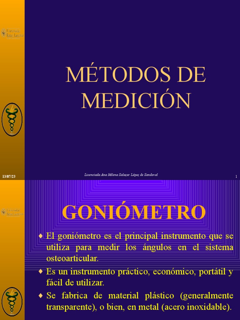 Métodos de Medición con Goniómetro | PDF | Medición
