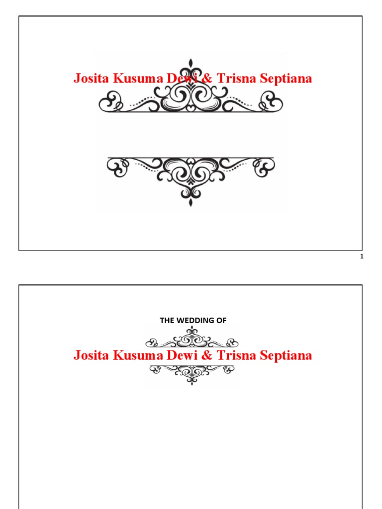 Undangan Pernikahan Josita & Trisna | PDF