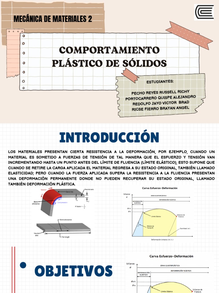 Comportamiento Plástico de Sólidos | PDF | Deformación (ingeniería) | Plasticidad (Física)