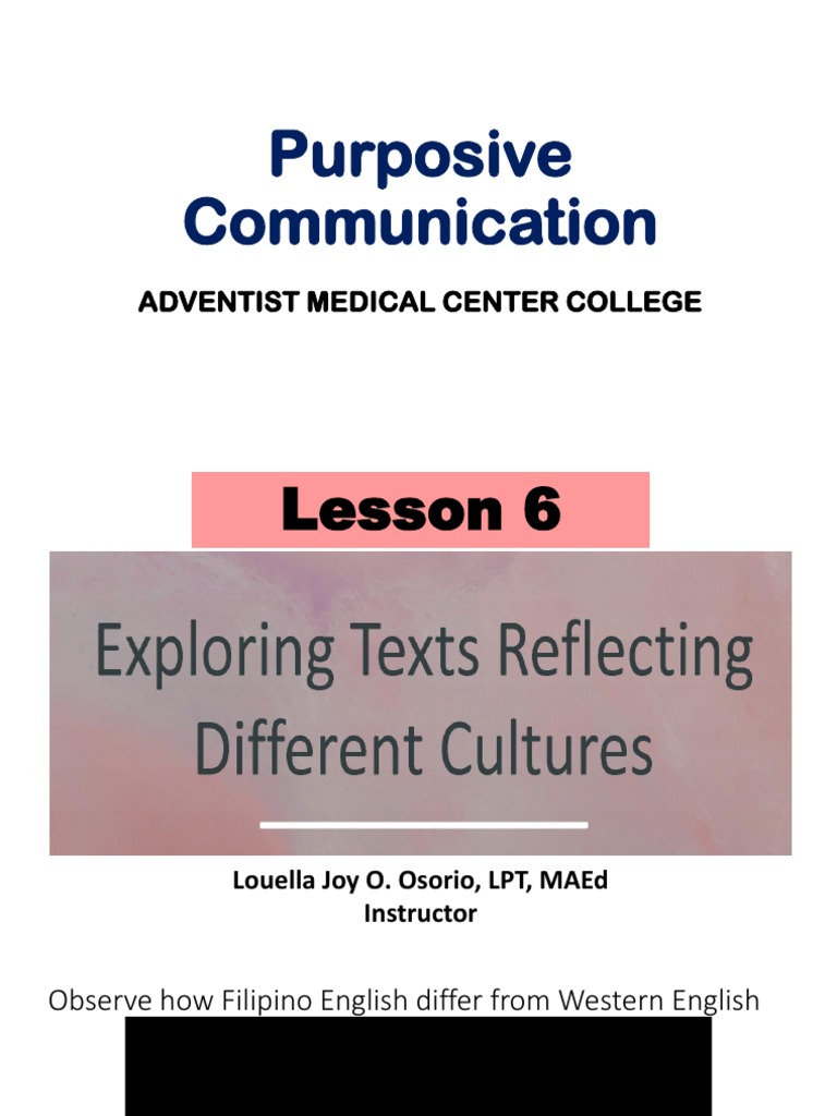 6 Exploring Texts Reflecting Different Cultures | PDF | Communication ...