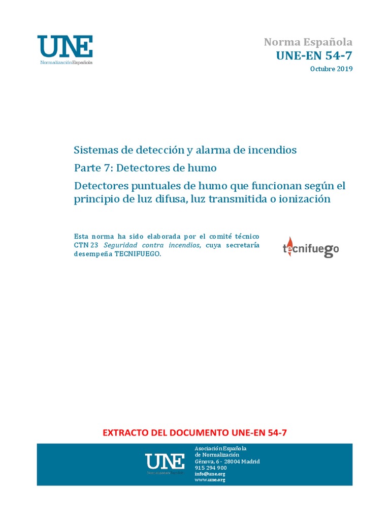 UNE-EN 54-7 Detectores de Humo | PDF | Química