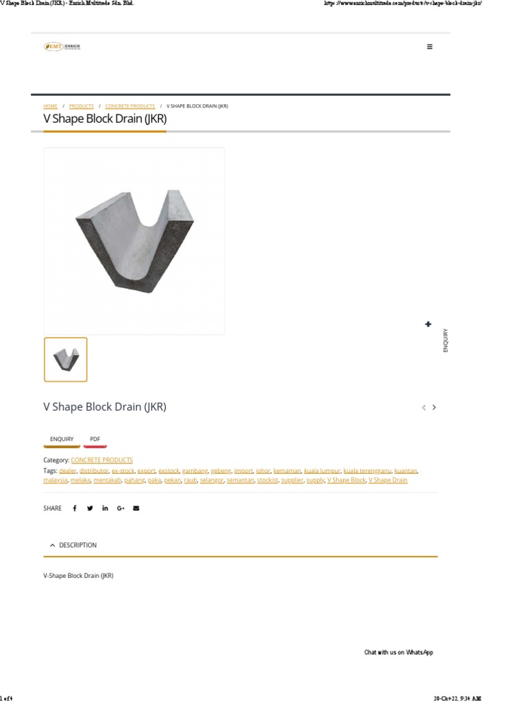V Shape Block Drain (JKR) - Enrich Multitrade Sdn. Bhd. | PDF ...