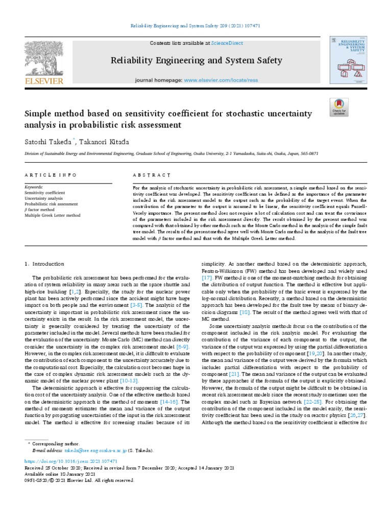 Simple Methof Based On Sensitivity Coefficient For Stochastic ... Simple Methof Based On Sensitivity Coefficient For Stochastic ...
