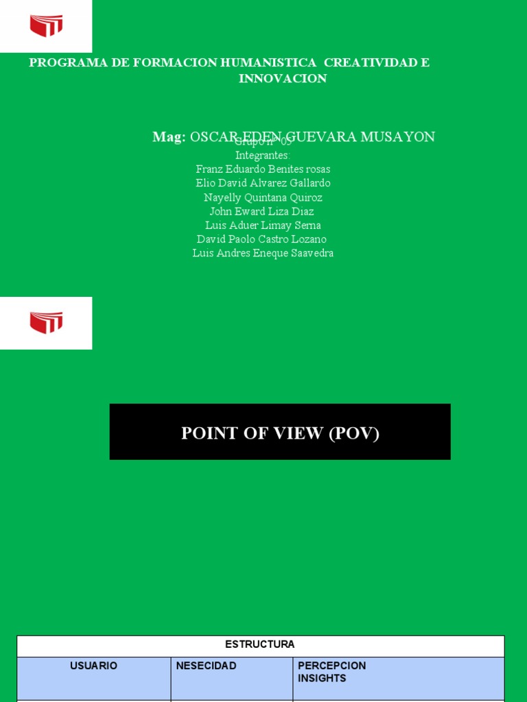 GRUPO 05 POINT OF VIEW (POV) | PDF