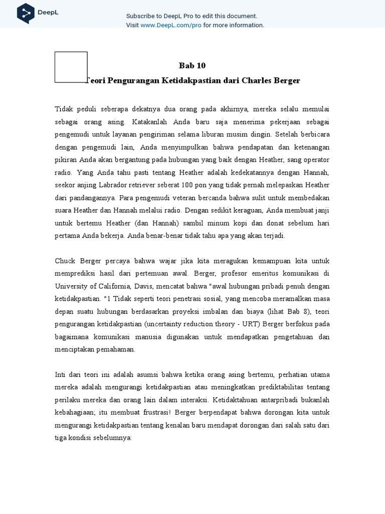 Uncertainty Reduction Theory of Charles Berger Id | PDF