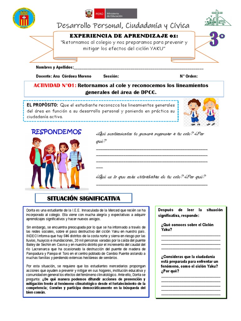3° Dpcc-Ficha Act-N°01 | PDF | Ciencias sociales
