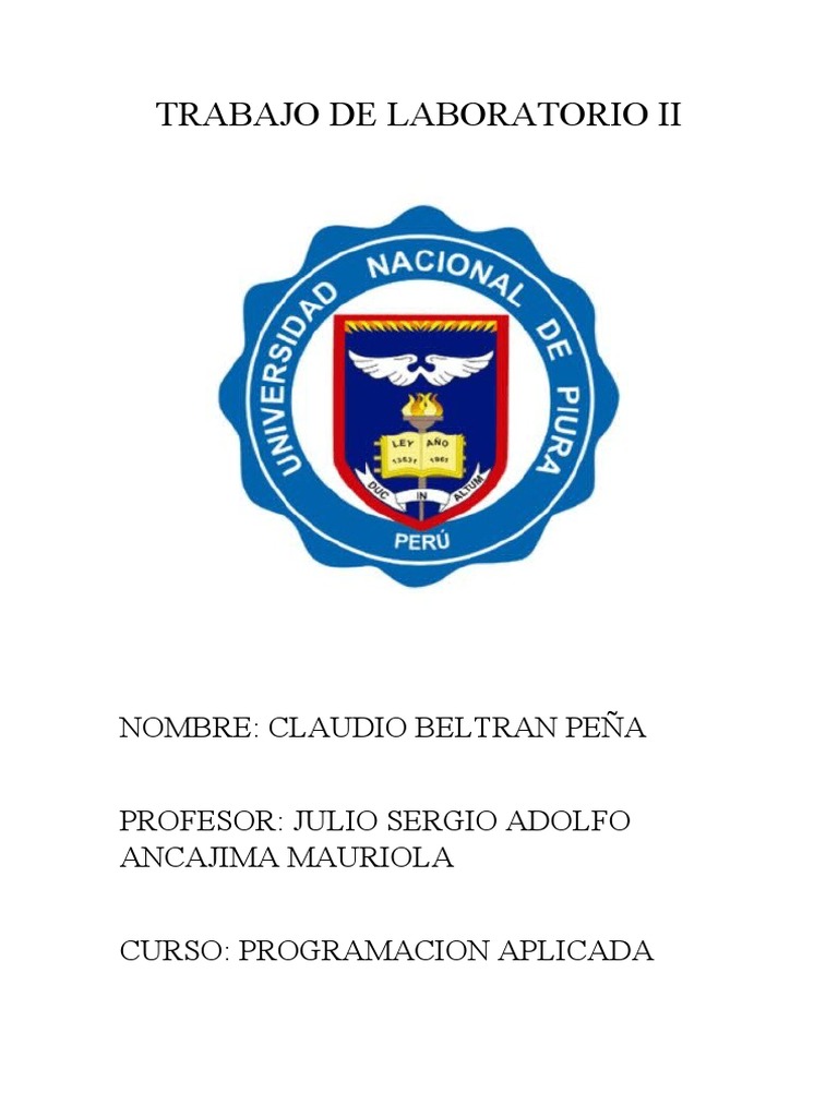 Trabajo de Laboratorio Ii | PDF | Programa de computadora | Programación
