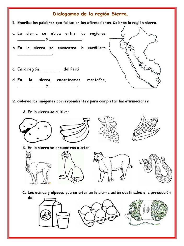Ficha Region Sierra | PDF