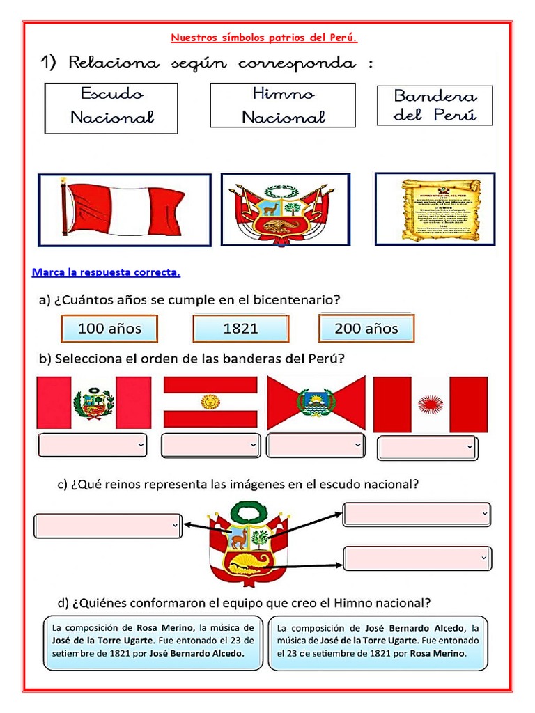 Ficha Simbolos Patrios | PDF