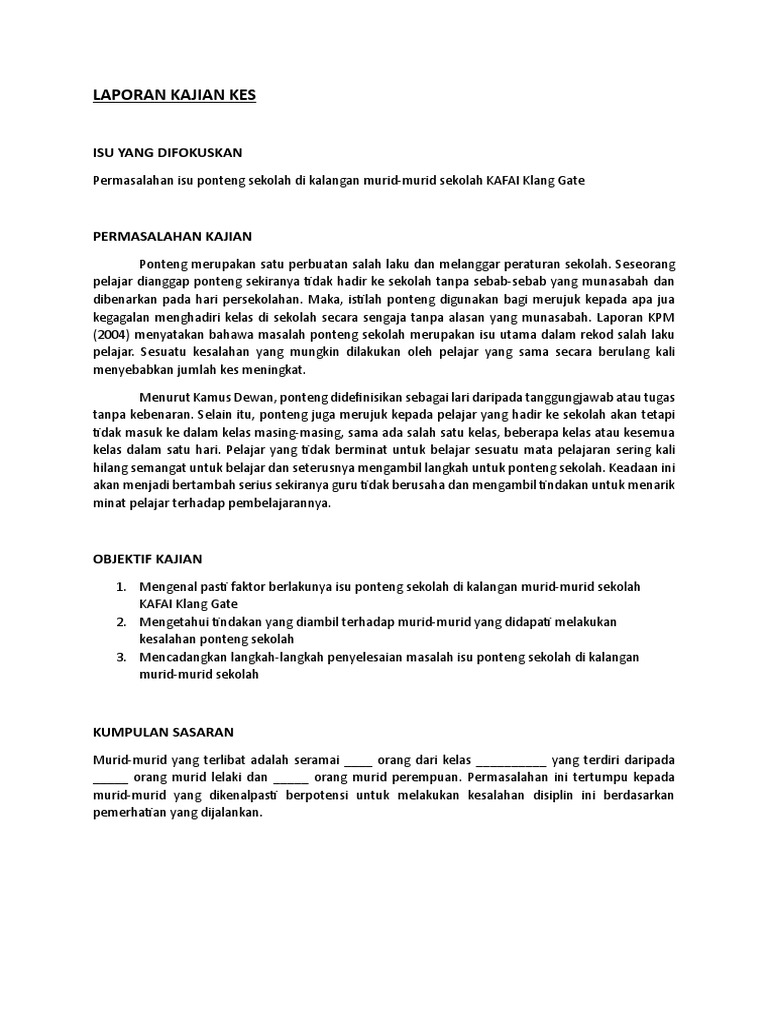 Laporan Kajian Kes | PDF