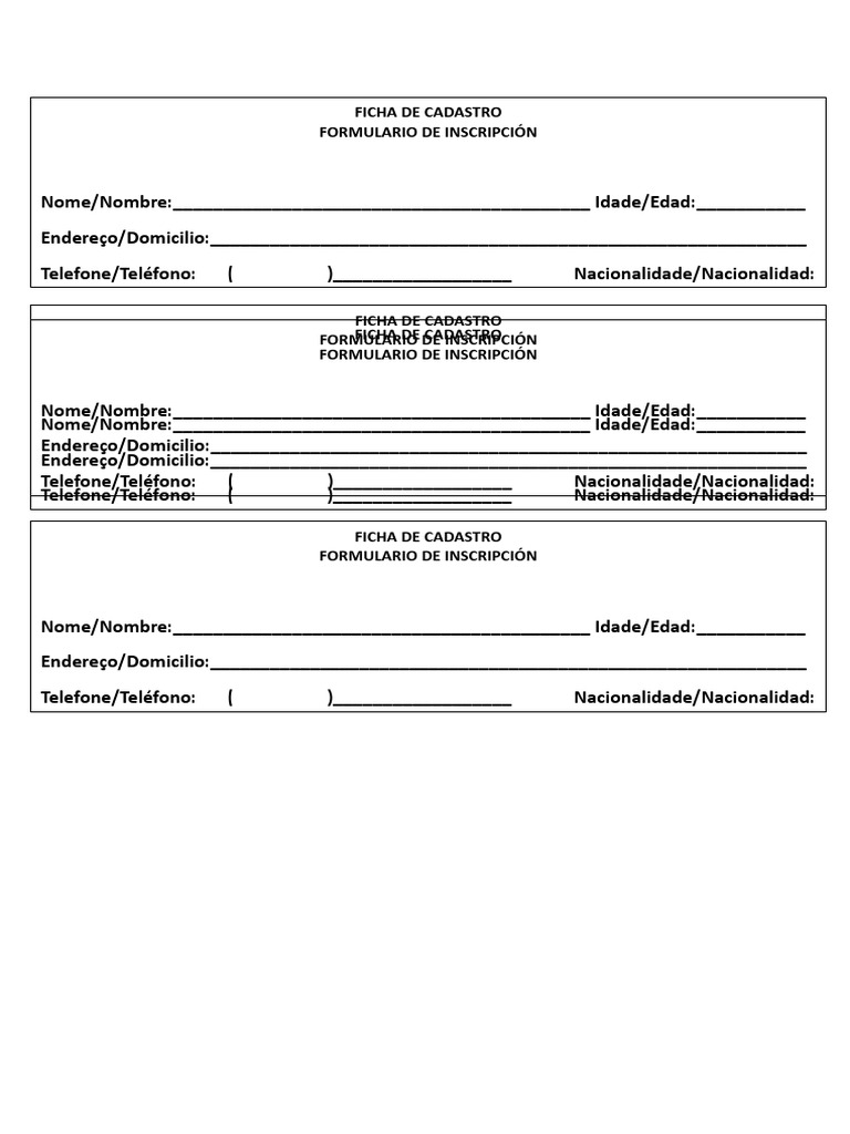 Ficha de Cadastro | PDF