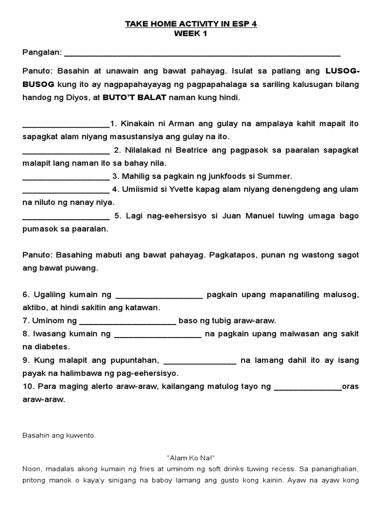 4th Q Activity | PDF