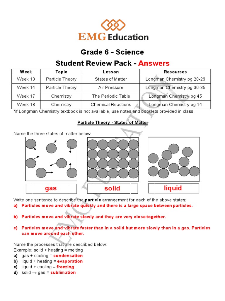 Grade 6 Chemistry Study Pack | PDF | Chemical Elements | Chemistry