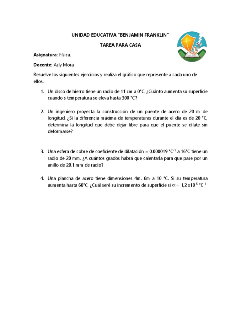 Tarea de Dilatación-2do Bach | PDF