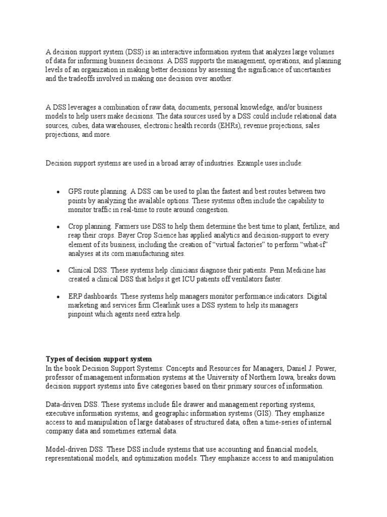 Dss Cheetshet | PDF | Decision Support System | Databases