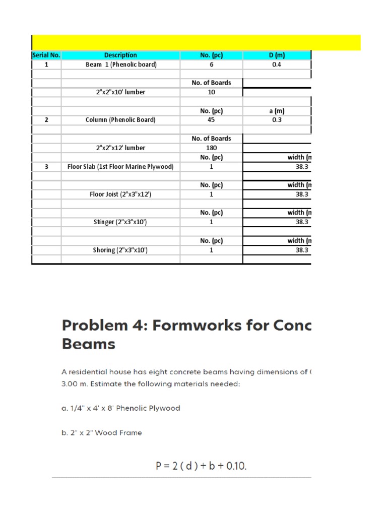 Formwork Estimating | PDF | Architecture | Architectural Design