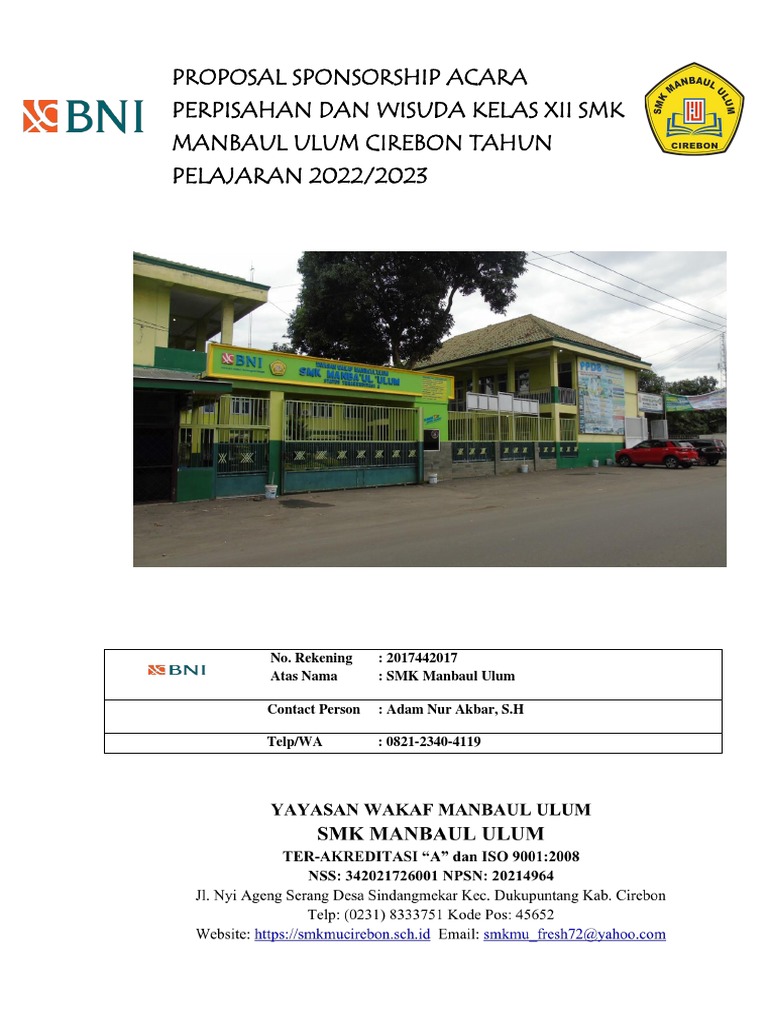 Proposal Sponsorship Wisuda SMK 2023 | PDF | Seni