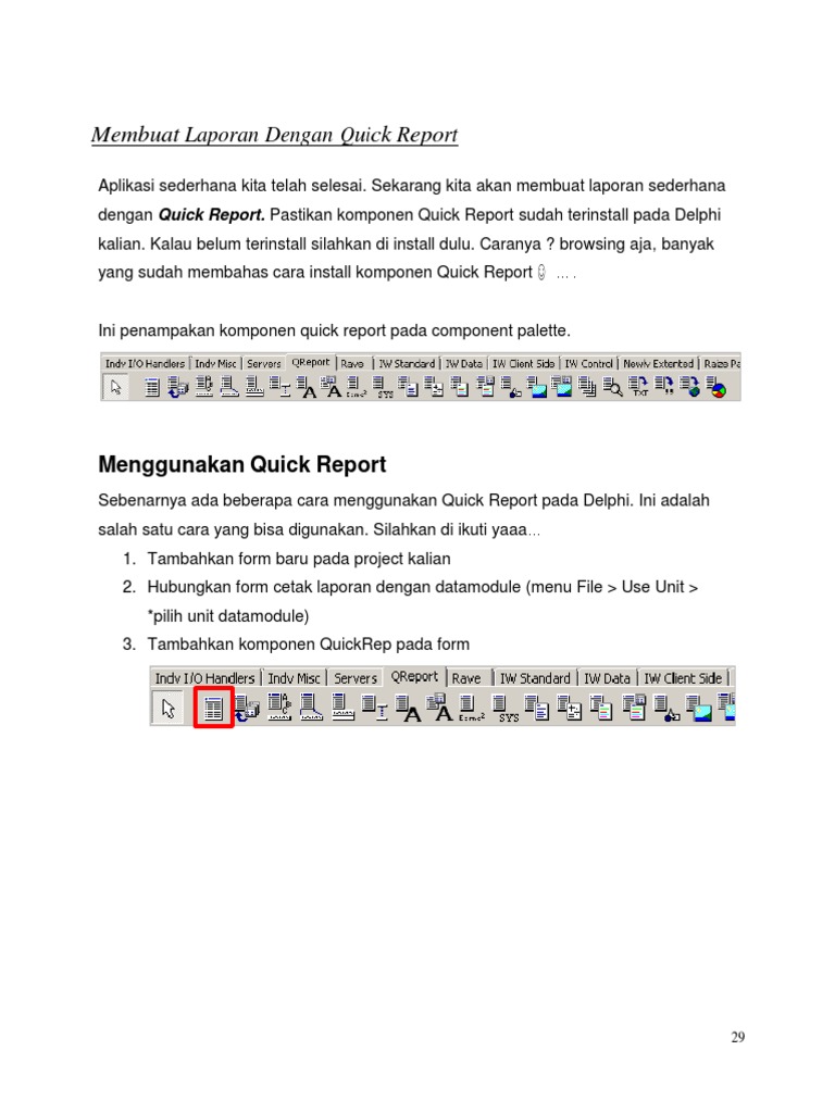 Membuat Laporan dengan Quick Report | PDF