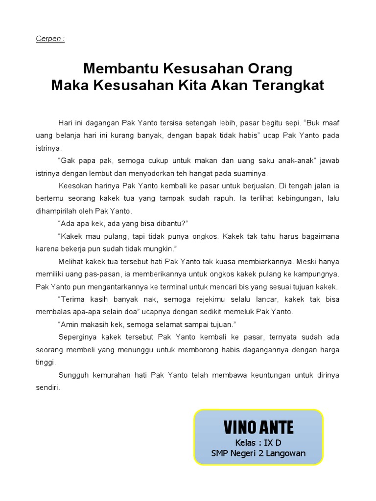 Membantu Kesusahan Orang Tua | PDF